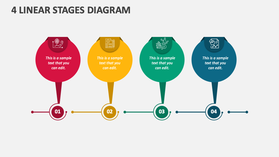 4 Linear Stages Diagram PowerPoint Presentation Slides PPT Template