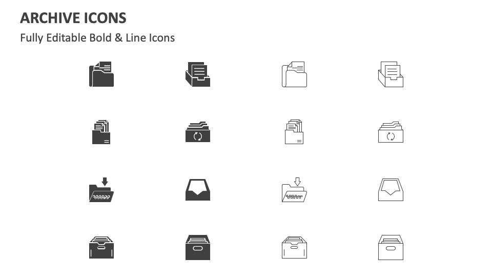 Archive Icons for PowerPoint and Google Slides - PPT Slides