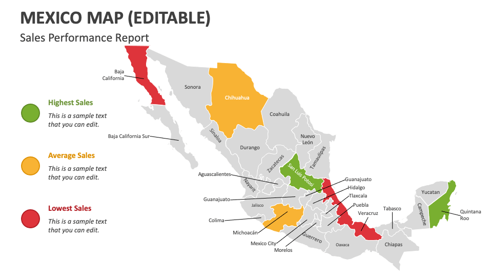 Mexico Map PowerPoint Presentation Slides - PPT Template
