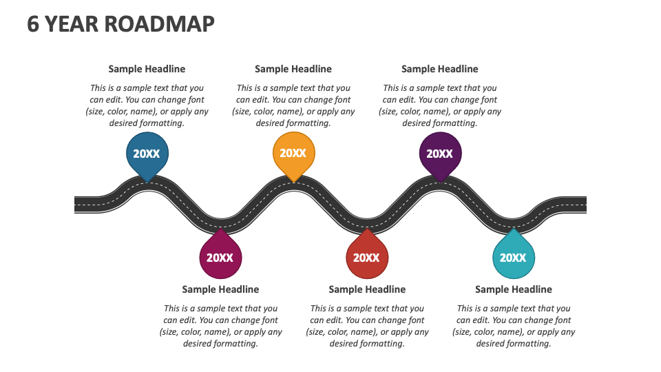 6 Year Roadmap PowerPoint and Google Slides Template - PPT Slides
