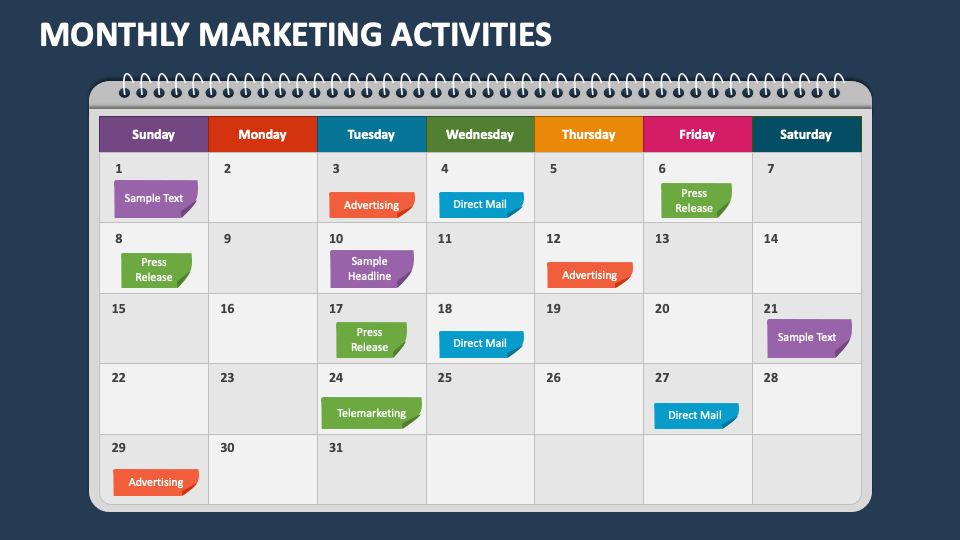 Monthly Marketing Activities PowerPoint Presentation Slides - PPT Template
