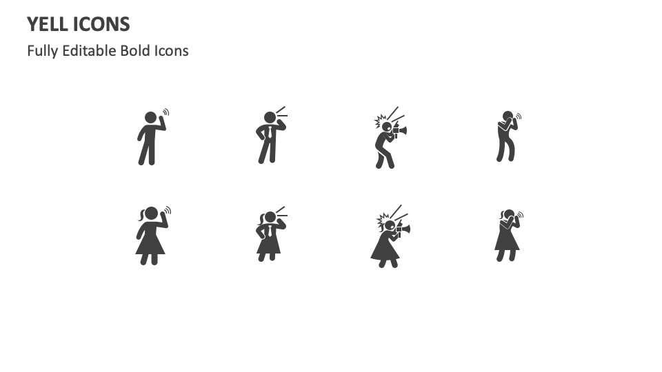 Yell Icons for PowerPoint and Google Slides - PPT Slides