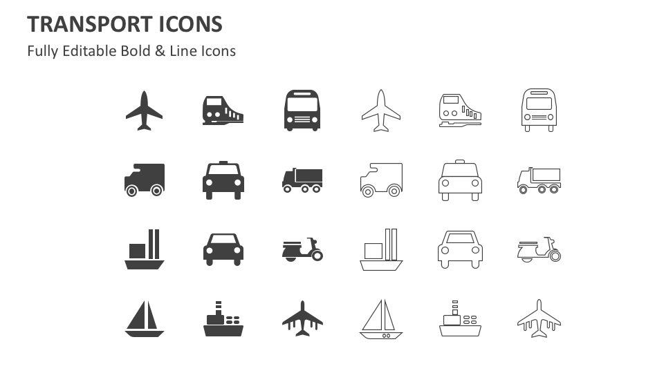 Transport Icons PowerPoint Presentation Slides - PPT Template