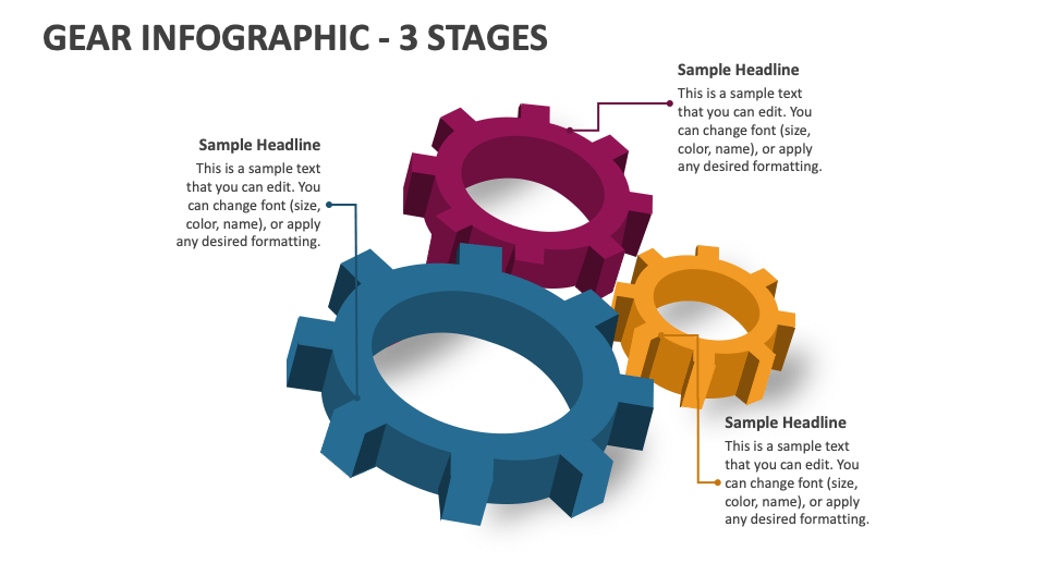 Gear Infographic - 3 Stages PowerPoint Presentation Slides - PPT Template