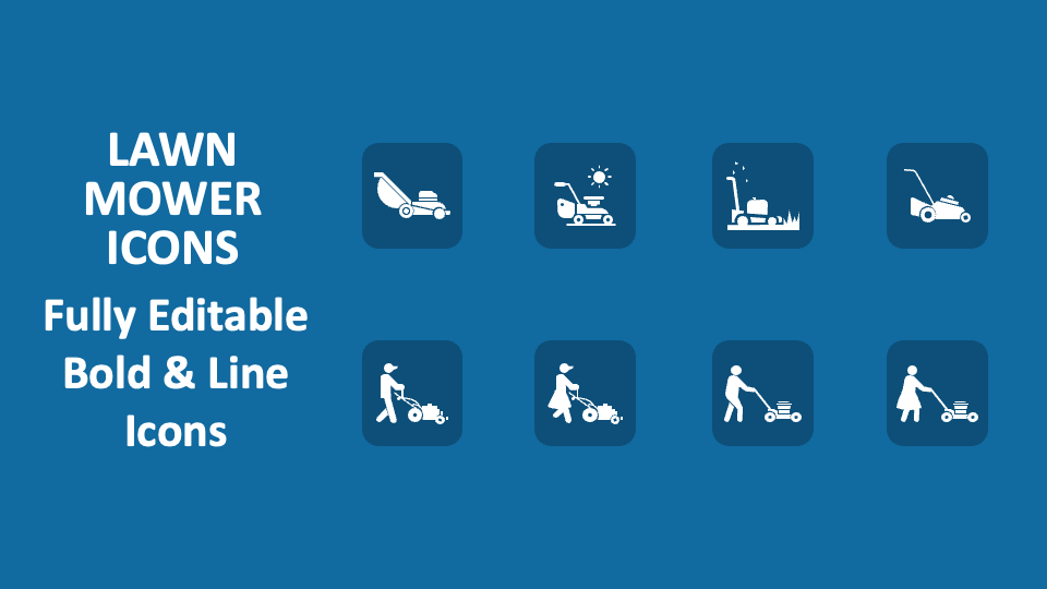 Lawn Mower Icons for PowerPoint and Google Slides - PPT Slides