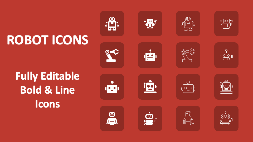 Robot Icons for PowerPoint and Google Slides - PPT Slides