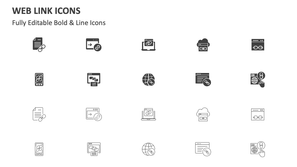 Web Link Icons for PowerPoint and Google Slides - PPT Slides