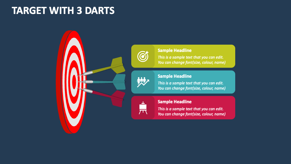 Free Target With 3 Darts PowerPoint Presentation Template - Google Slides