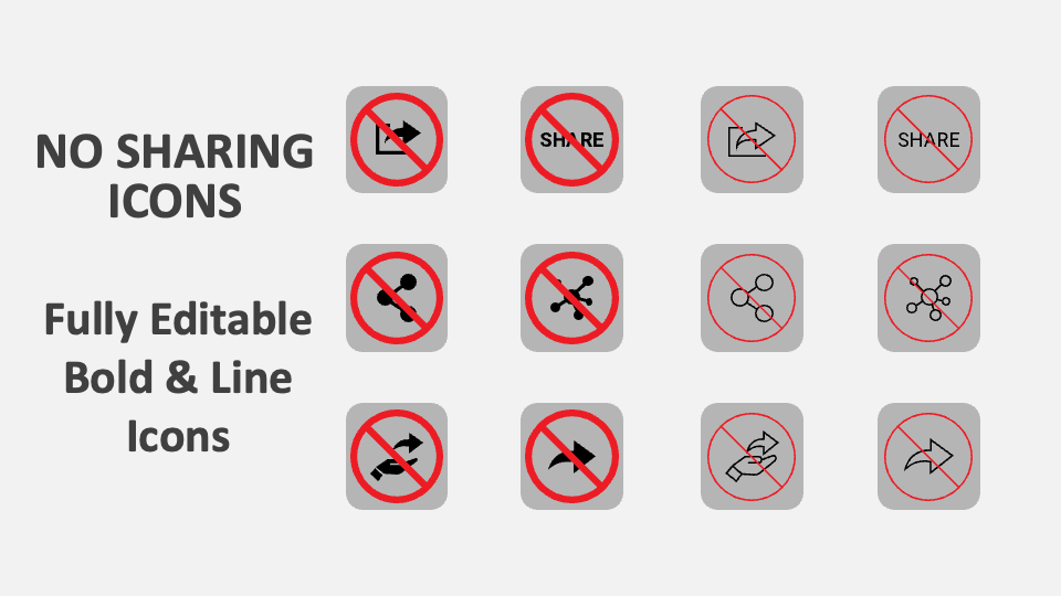 No Sharing Icons for PowerPoint and Google Slides - PPT Slides