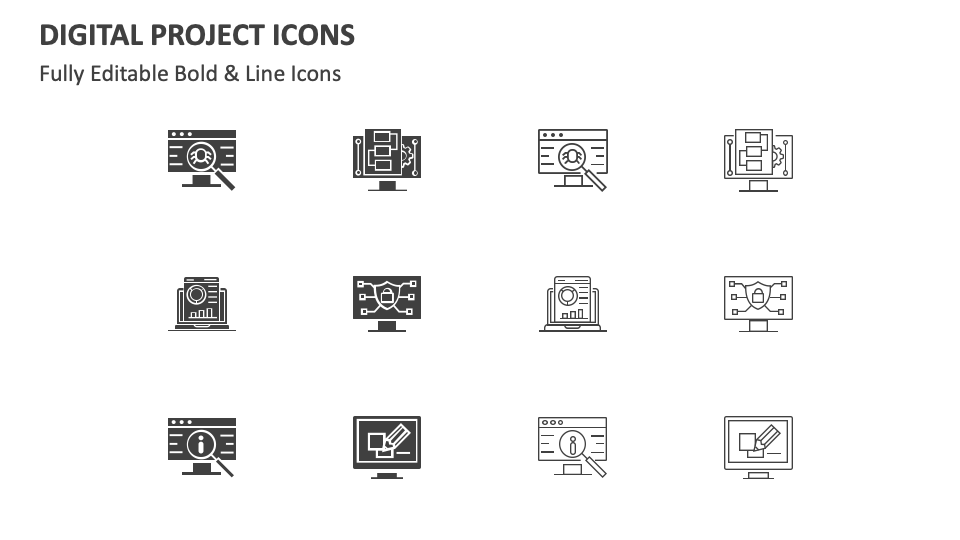 Digital Project Icons for PowerPoint and Google Slides - PPT Slides