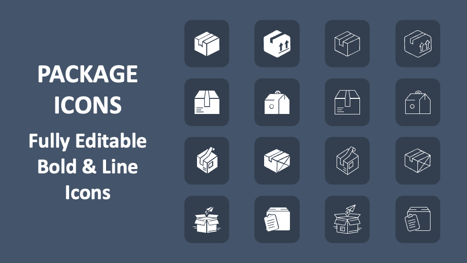 Package Icons for PowerPoint and Google Slides - PPT Slides