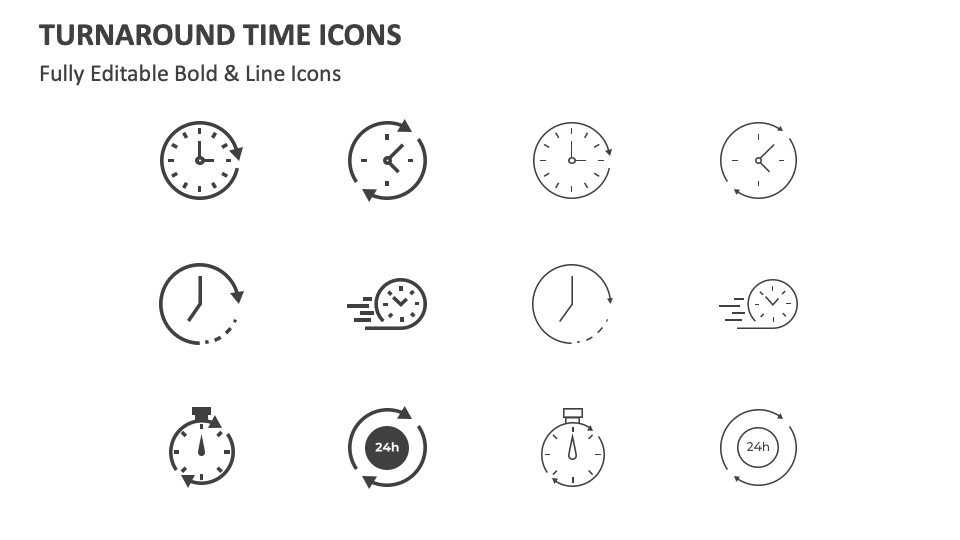 Turnaround Time Icons for PowerPoint and Google Slides - PPT Slides