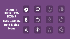 North Direction Icons for PowerPoint and Google Slides - PPT Slides