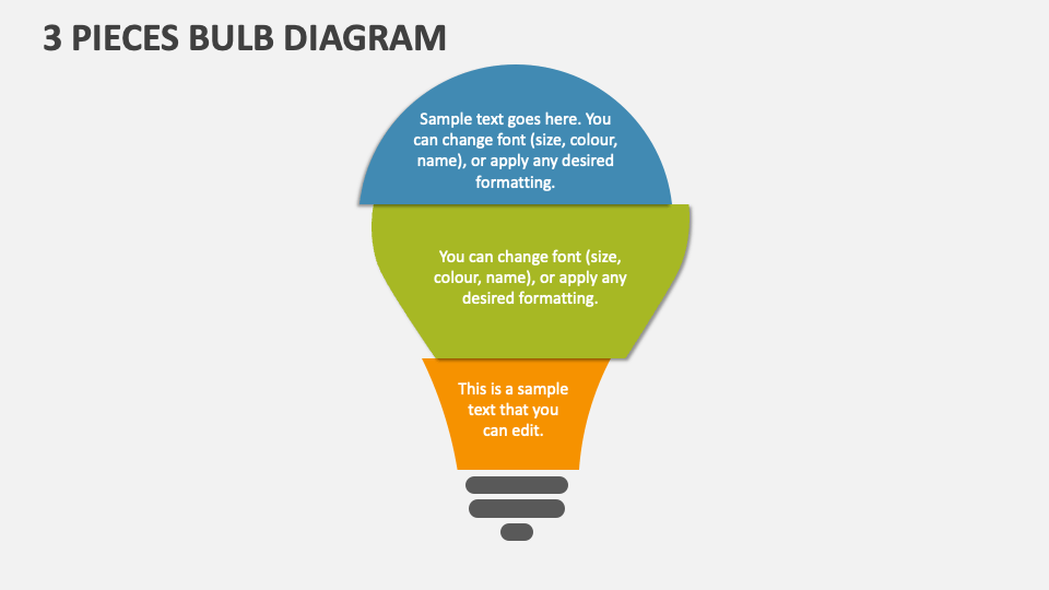 3 Pieces Bulb Diagram PowerPoint Presentation Slides - PPT Template