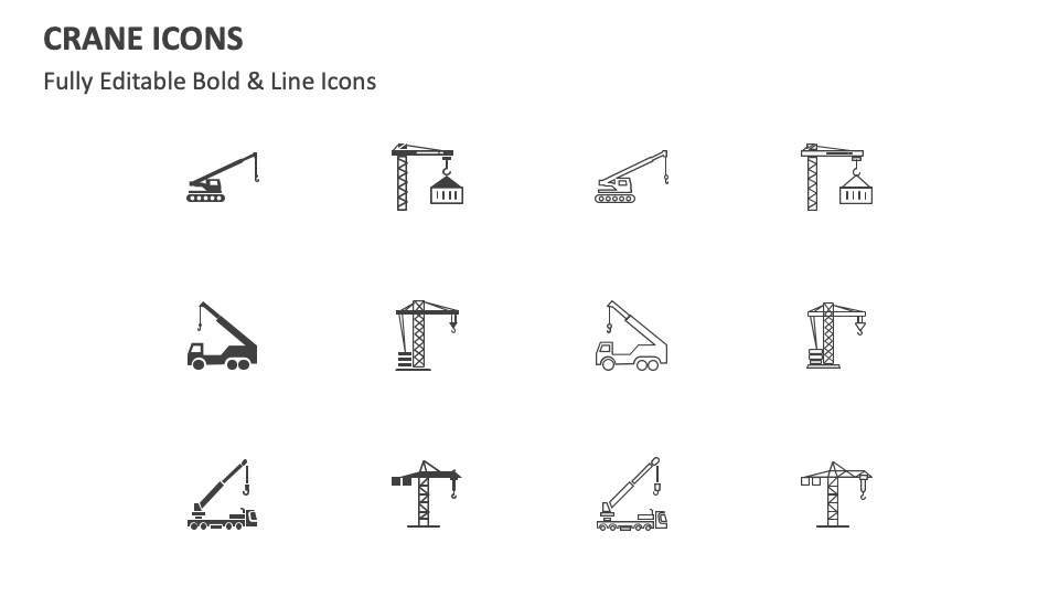 Crane Icons for PowerPoint and Google Slides - PPT Slides
