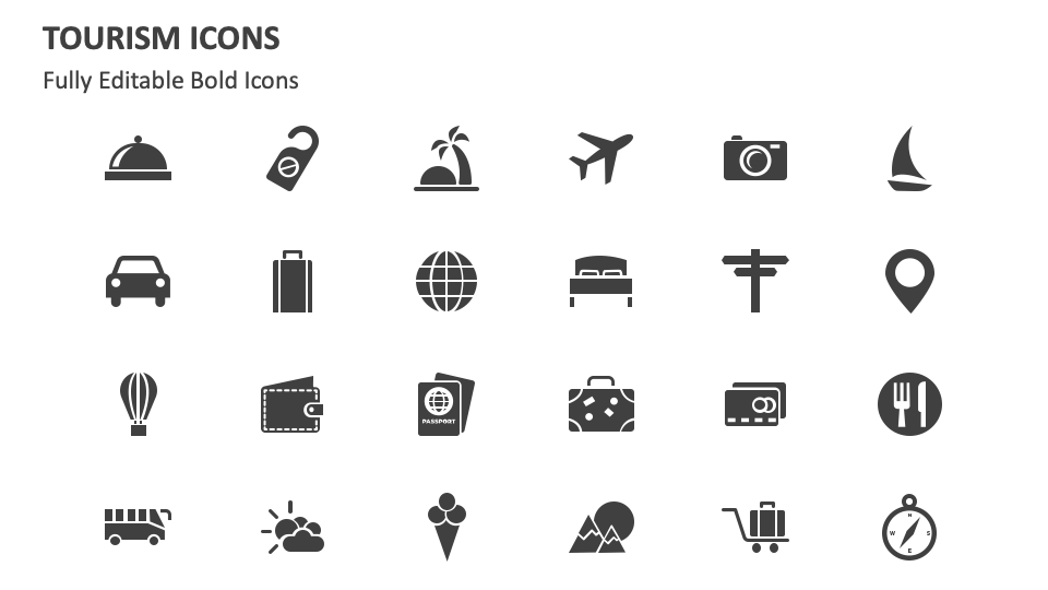 Tourism Icons for PowerPoint and Google Slides - PPT Slides