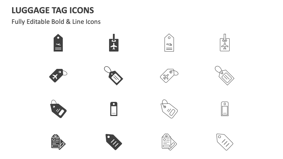 Luggage Tag Icons for PowerPoint and Google Slides - PPT Slides