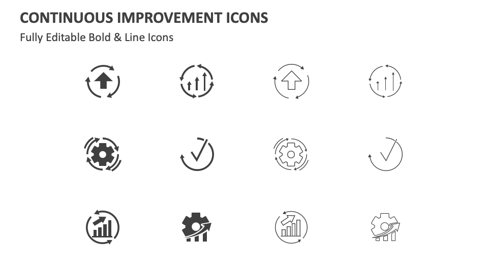 Continuous Improvement Icons for PowerPoint and Google Slides - PPT Slides Continuous Improvement Icons for PowerPoint and Google Slides - PPT Slides