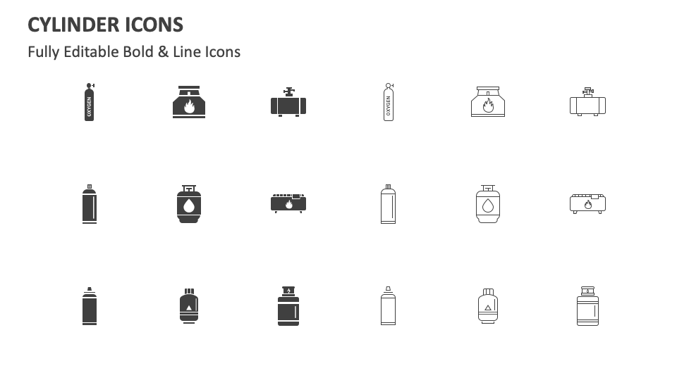 Cylinder Icons for PowerPoint and Google Slides - PPT Slides