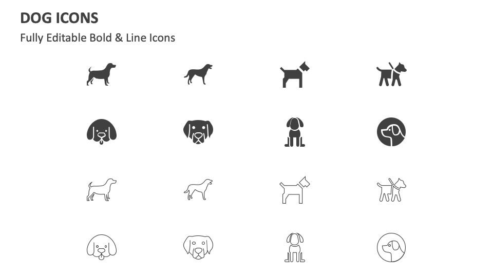 Dog Icons for PowerPoint and Google Slides - PPT Slides