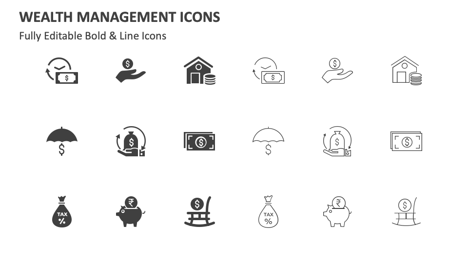 Wealth Management Icons for PowerPoint and Google Slides - PPT Slides