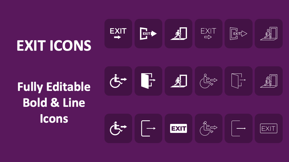 Exit Icons for PowerPoint and Google Slides - PPT Slides