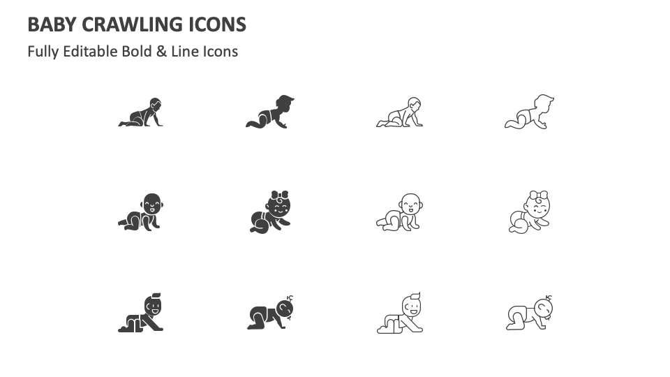Baby Crawling Icons for PowerPoint and Google Slides - PPT Slides