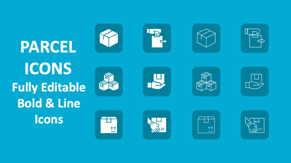 Parcel Icons for PowerPoint and Google Slides - PPT Slides