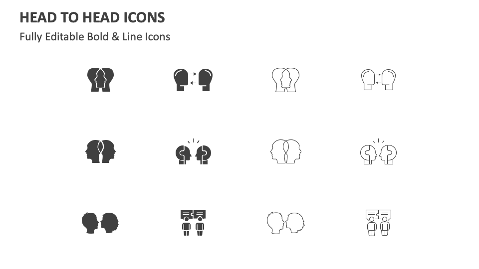 Head to Head Icons for PowerPoint and Google Slides - PPT Slides