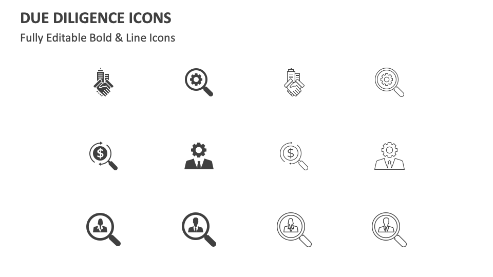 Due Diligence Icons for PowerPoint and Google Slides - PPT Slides