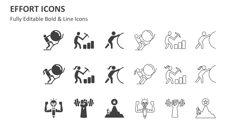 Effort Icons PowerPoint Presentation Slides - PPT Template