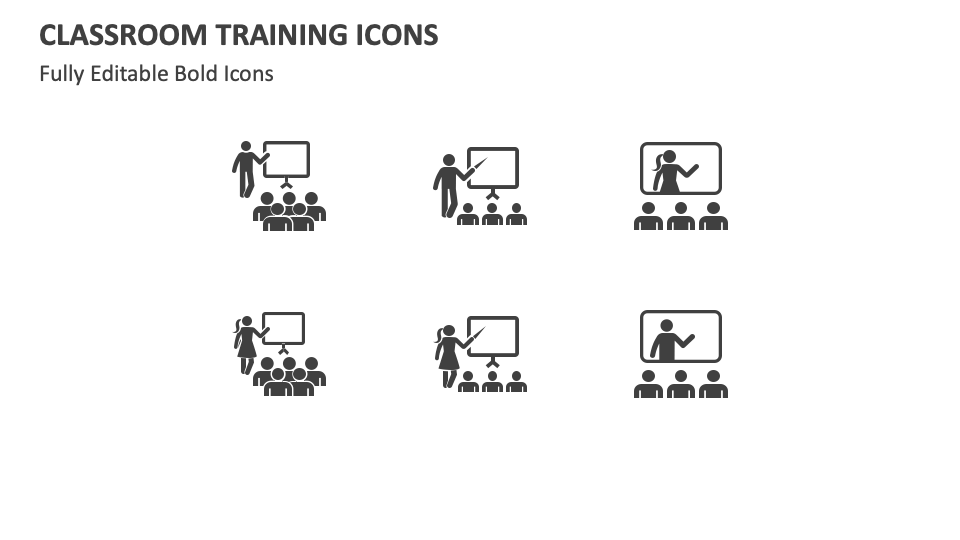 Classroom Training Icons for PowerPoint and Google Slides - PPT Slides