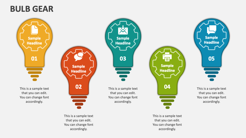 Bulb Gear PowerPoint Presentation Slides - PPT Template