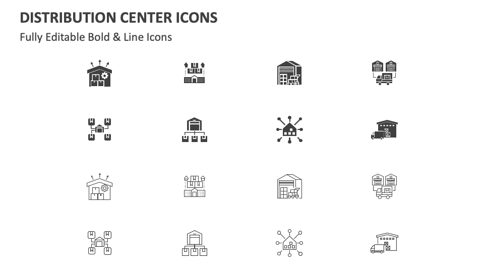 Distribution Center Icons for PowerPoint and Google Slides - PPT Slides