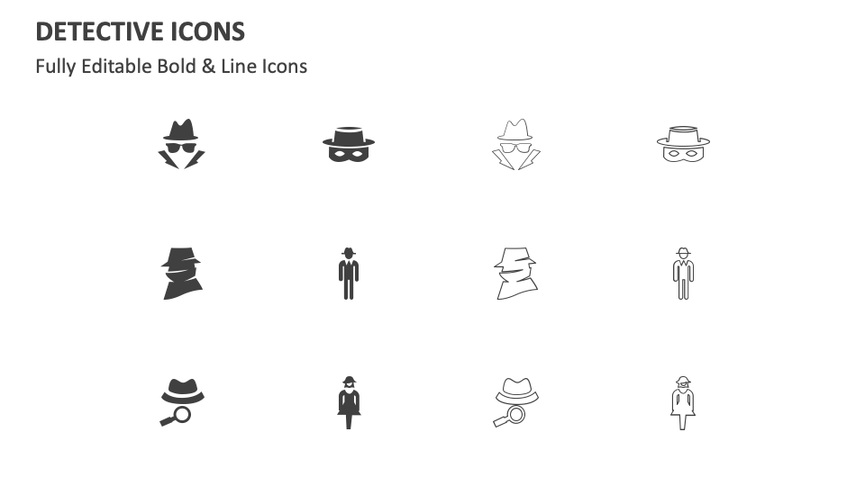 Detective Icons for PowerPoint and Google Slides - PPT Slides