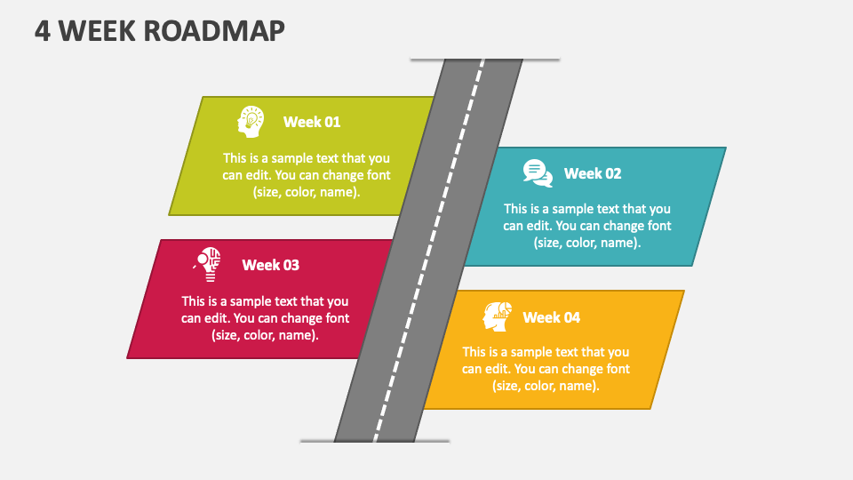 4 Week Roadmap PowerPoint and Google Slides Template - PPT Slides