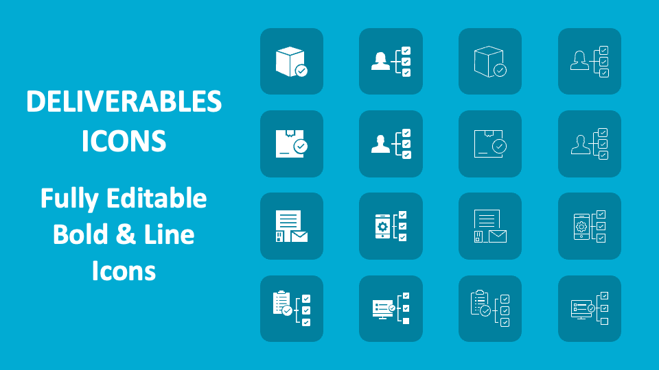 Deliverables Icons for PowerPoint and Google Slides - PPT Slides Deliverables Icons for PowerPoint and Google Slides - PPT Slides