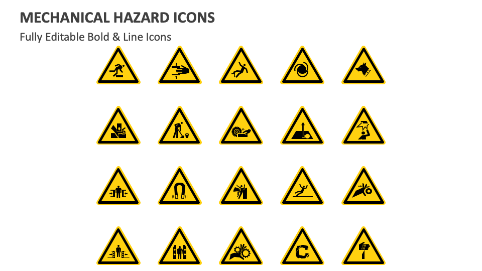 Mechanical Hazard Icons for PowerPoint and Google Slides - PPT Slides