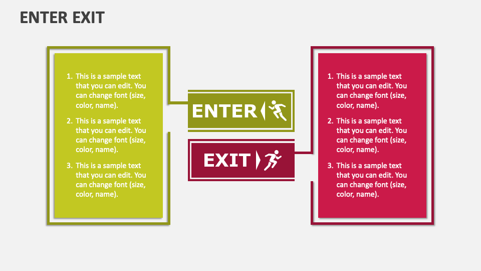 Enter Exit PowerPoint Presentation Slides - PPT Template