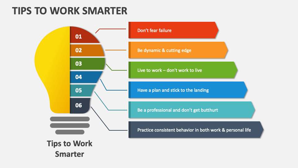 Tips to Work Smarter PowerPoint and Google Slides Template - PPT Slides