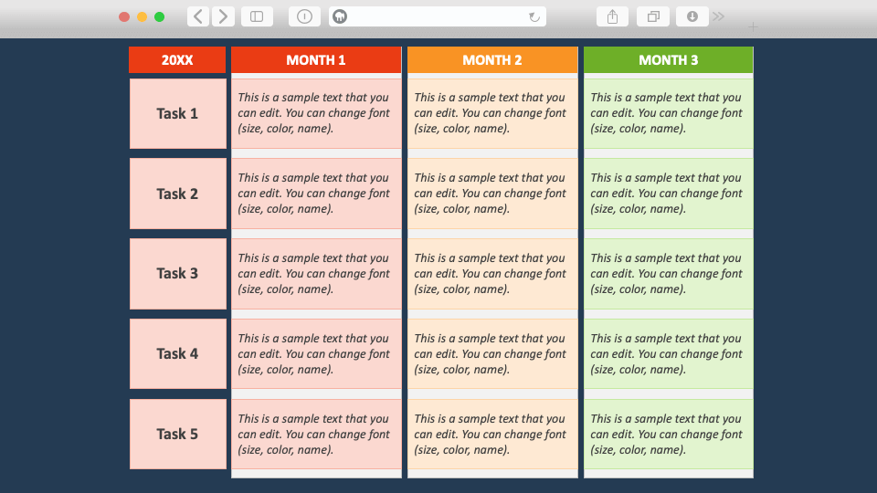 3 Month Task Plan PowerPoint and Google Slides Template - PPT Slides
