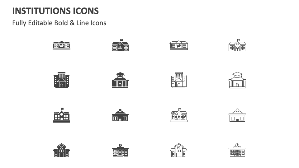 Institutions Icons for PowerPoint and Google Slides - PPT Slides