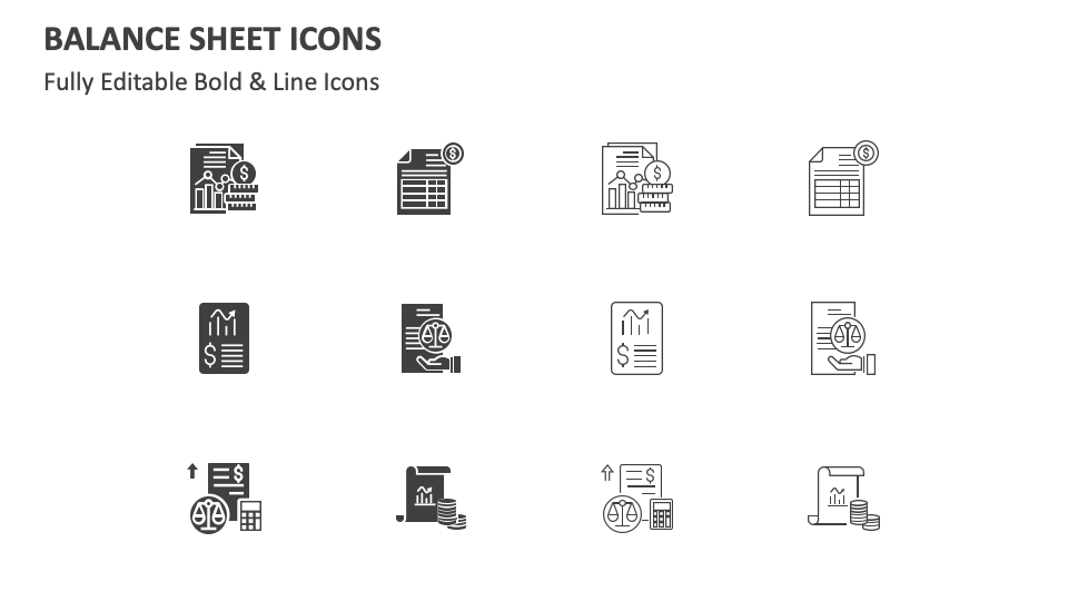 Balance Sheet Icons for PowerPoint and Google Slides - PPT Slides