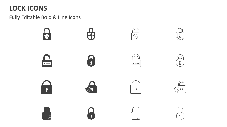 Lock Icons for PowerPoint and Google Slides - PPT Slides