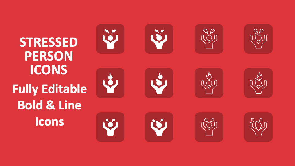 Stressed Person Icons for PowerPoint and Google Slides - PPT Slides