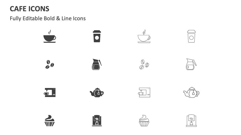 Cafe Icons for PowerPoint and Google Slides - PPT Slides