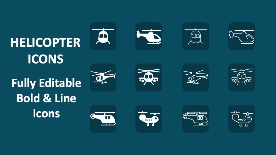 Helicopter Icons for PowerPoint and Google Slides - PPT Slides