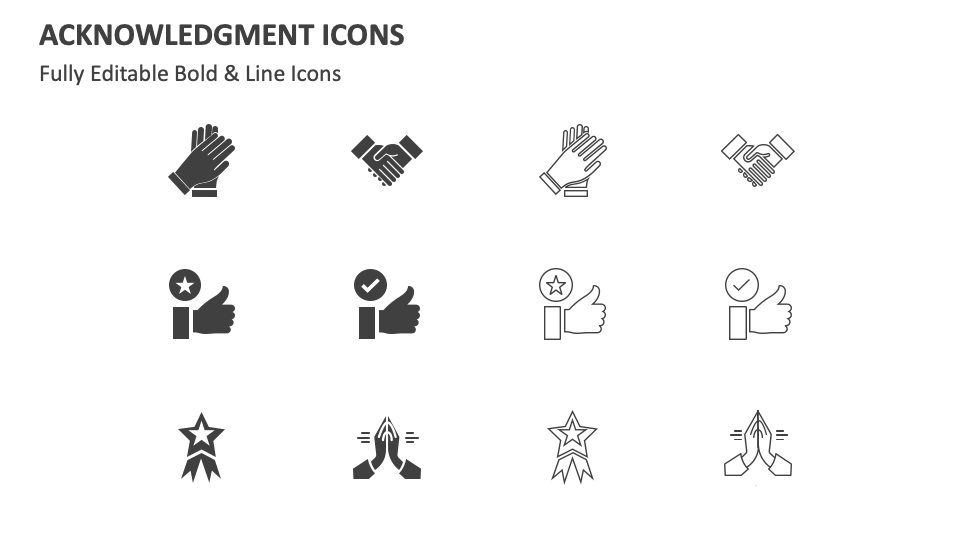 Acknowledgment Icons for PowerPoint and Google Slides - PPT Slides