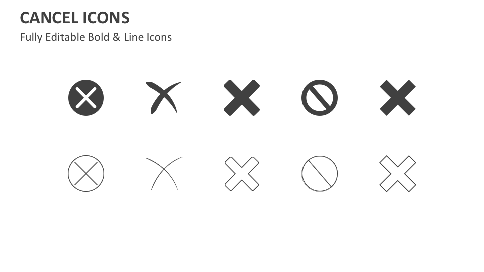 Cancel Icons PowerPoint Presentation Slides - PPT Template
