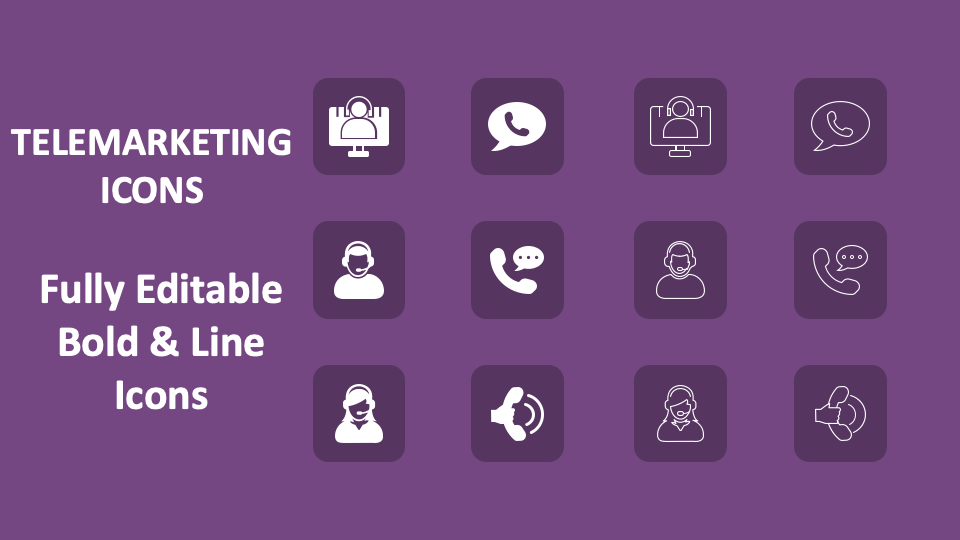 Telemarketing Icons for PowerPoint and Google Slides - PPT Slides